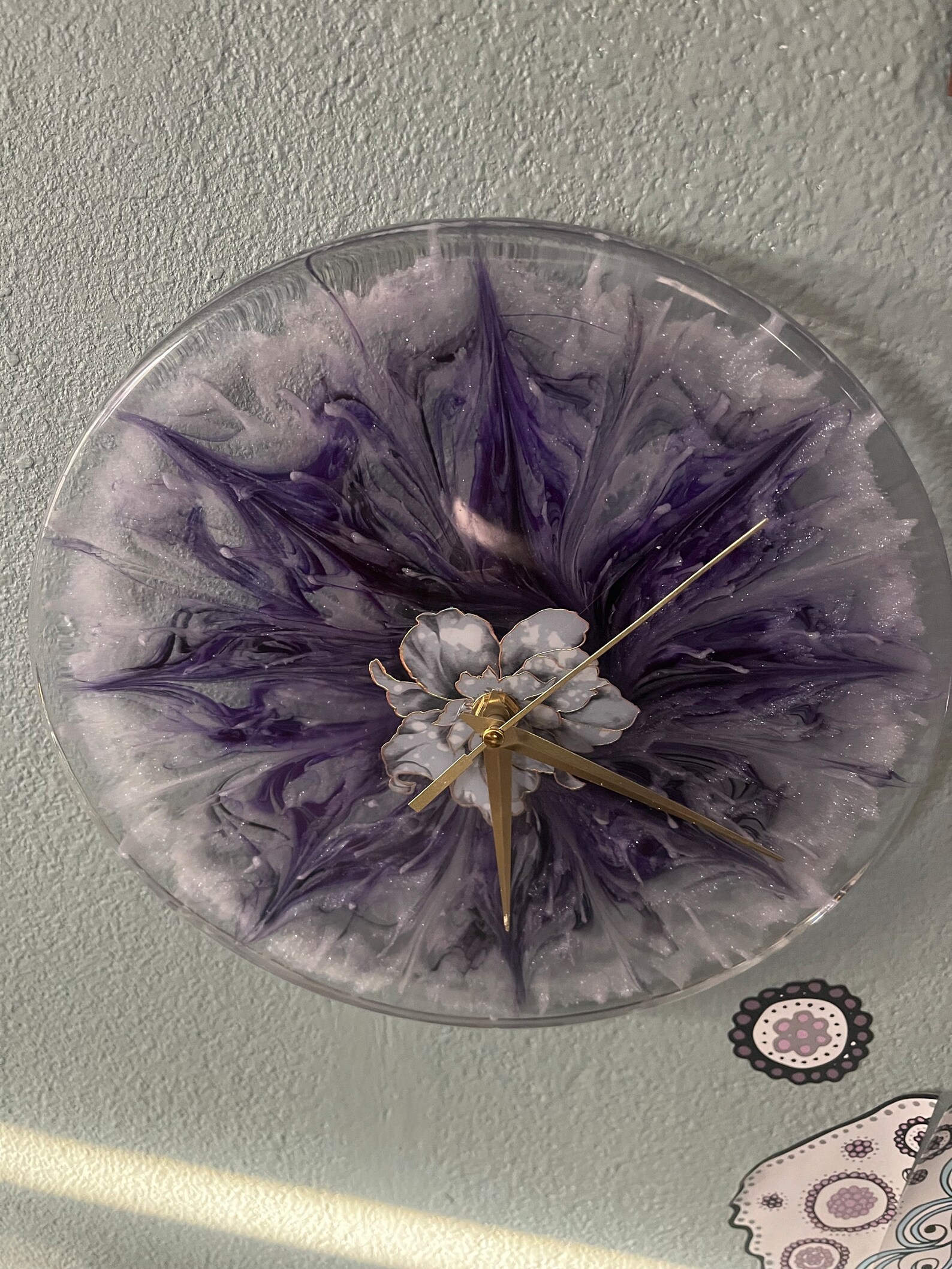 Resin 3D Flower Shaped Clock - Etsy
