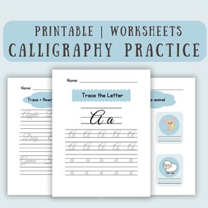 Back to School Calligraphy Practice Worksheet - Alphabet & Word Tracing ...