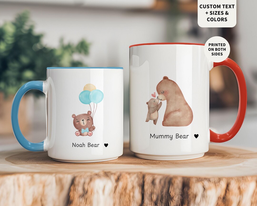 Personalized Family Mug, Family Matching Mugs, Family Set, Baby Bear ...