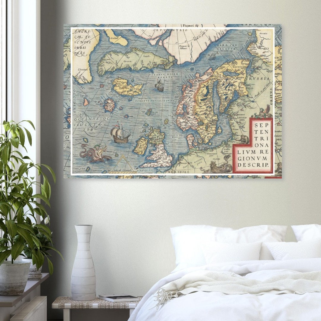 Old Map Collection Replica Northern Europe Map Ortelius HQ Poster ...