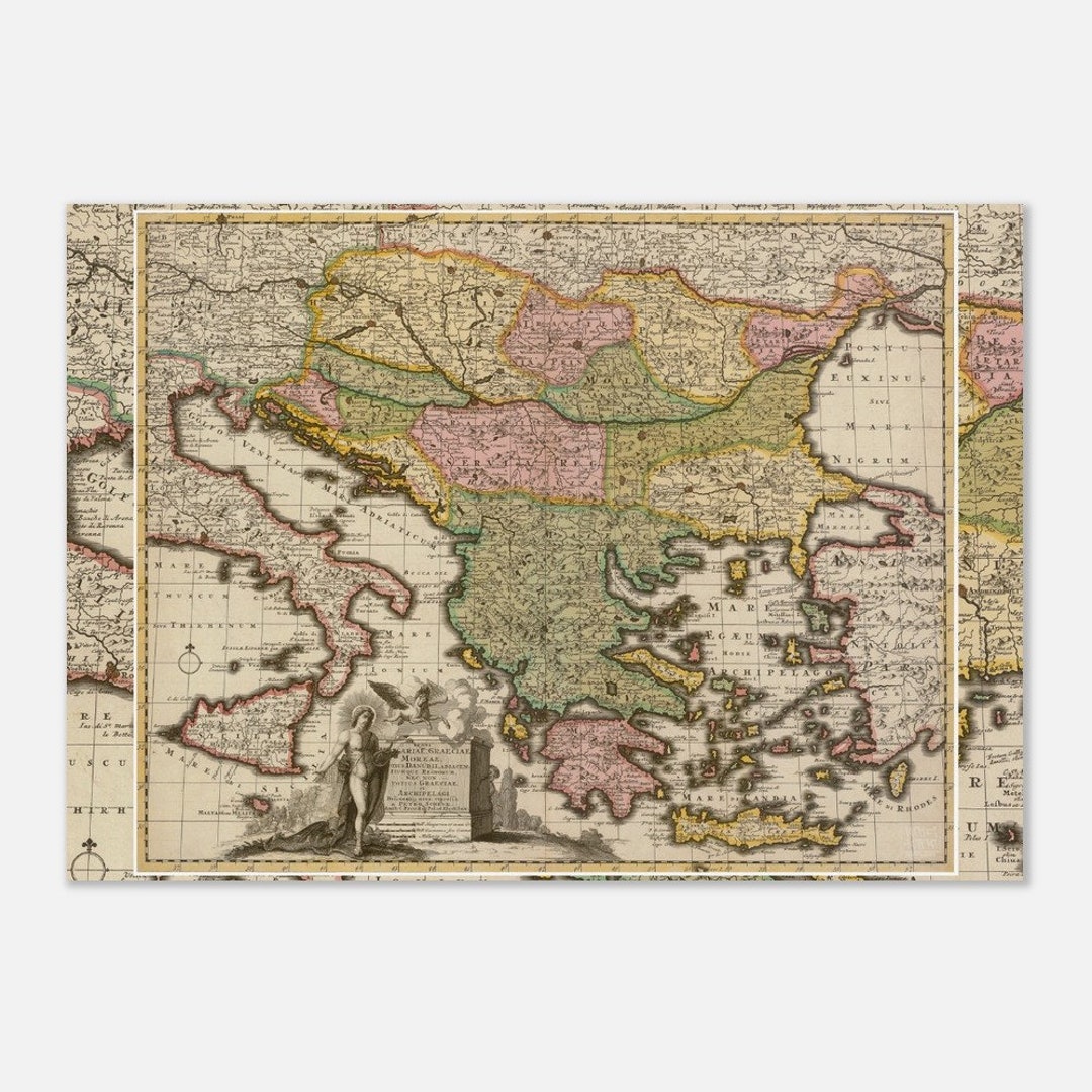 Old Map Collection Replica the Balkans Map - High Quality Print Vintage ...