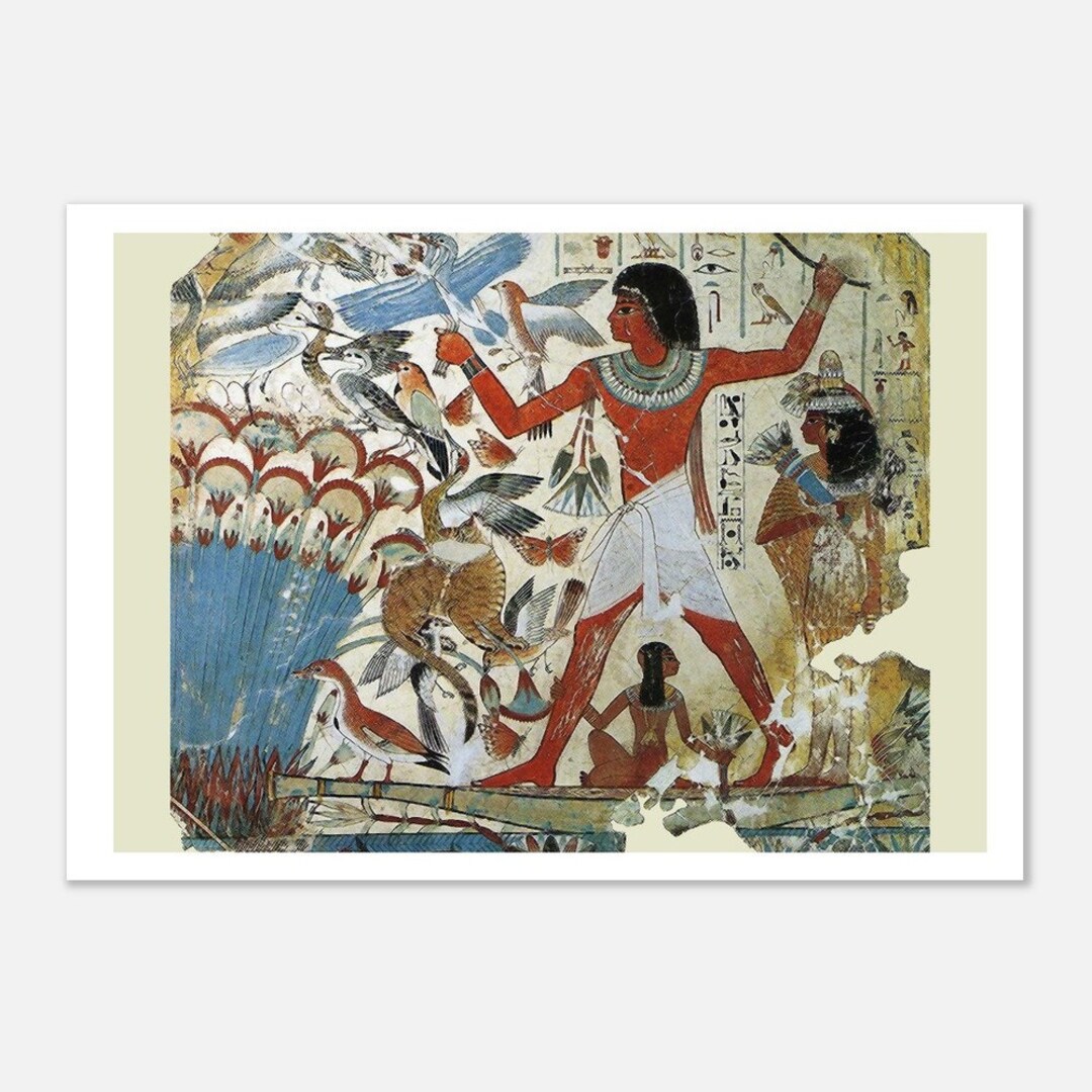 Vintage Poster Print - Ancient Egyptian Hunting Scene - Tomb of Nabamun ...
