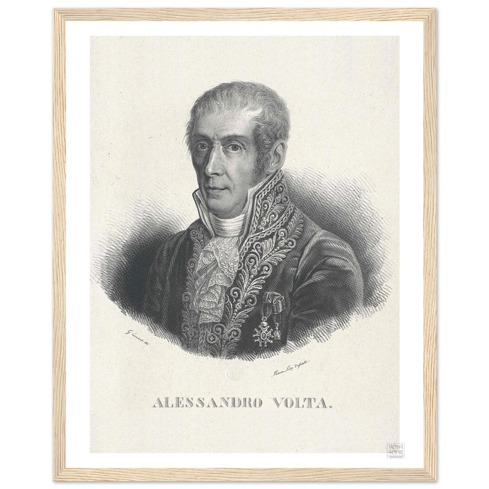 Alessandro Volta 1850-1950 Vintage Style Premium Matte Paper Wooden ...