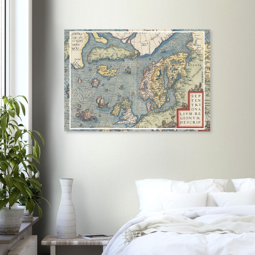 Old Map Collection Replica Northern Europe Map Ortelius HQ Poster ...