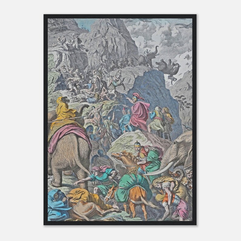 Heinrich Leutemann Hannibal's Elephants Crossing Alps 1866 Wall Decor ...