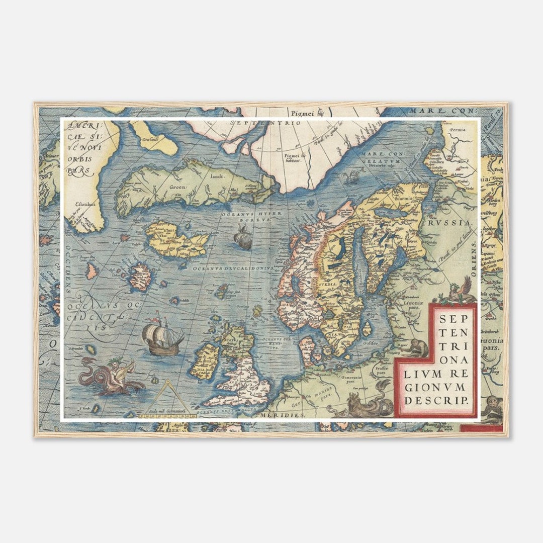 Old Map Collection Vintage Map Design Northern Europe Map Ortelius ...