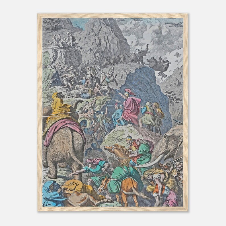 Heinrich Leutemann Hannibal's Elephants Crossing Alps 1866 Wall Decor ...