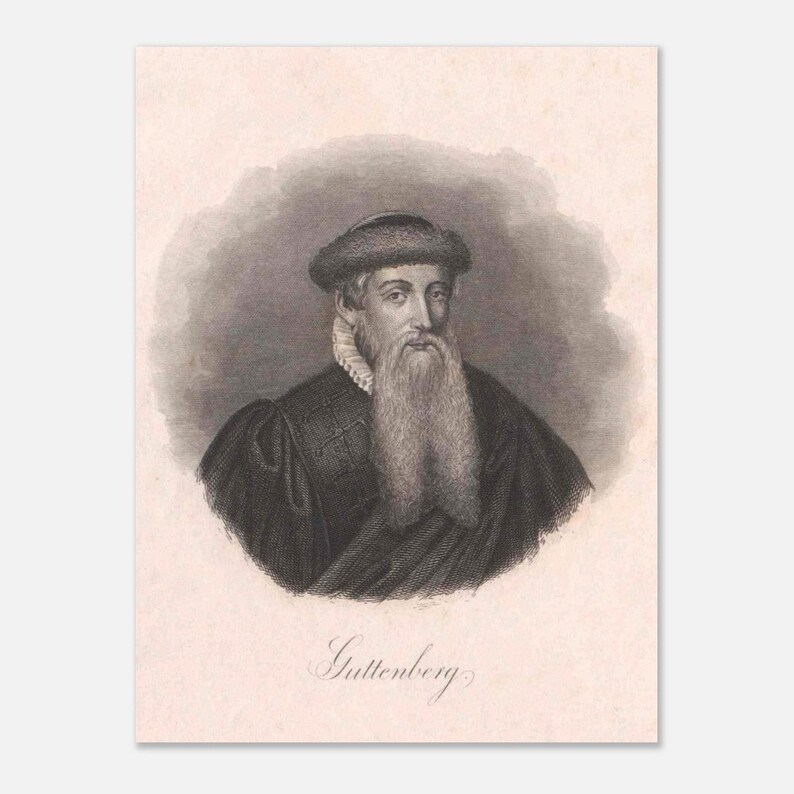 Restored Gutenberg Print Vintage Art Print High-quality Poster Circa ...