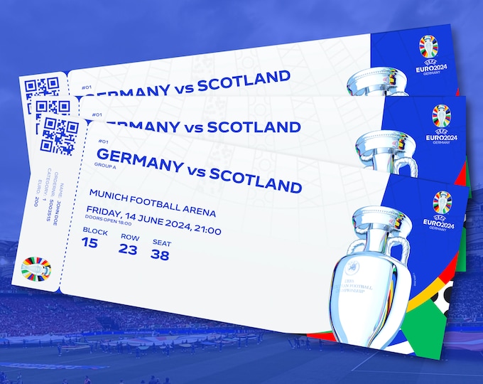UEFA EURO 2024 Custom Tickets, Custom EUROS Tickets, Personalised ...