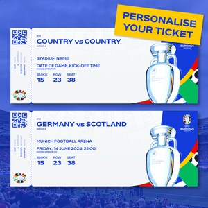 Personalised EURO 2024 Ticket, Custom EUROS 2024 Tickets, Personalised ...
