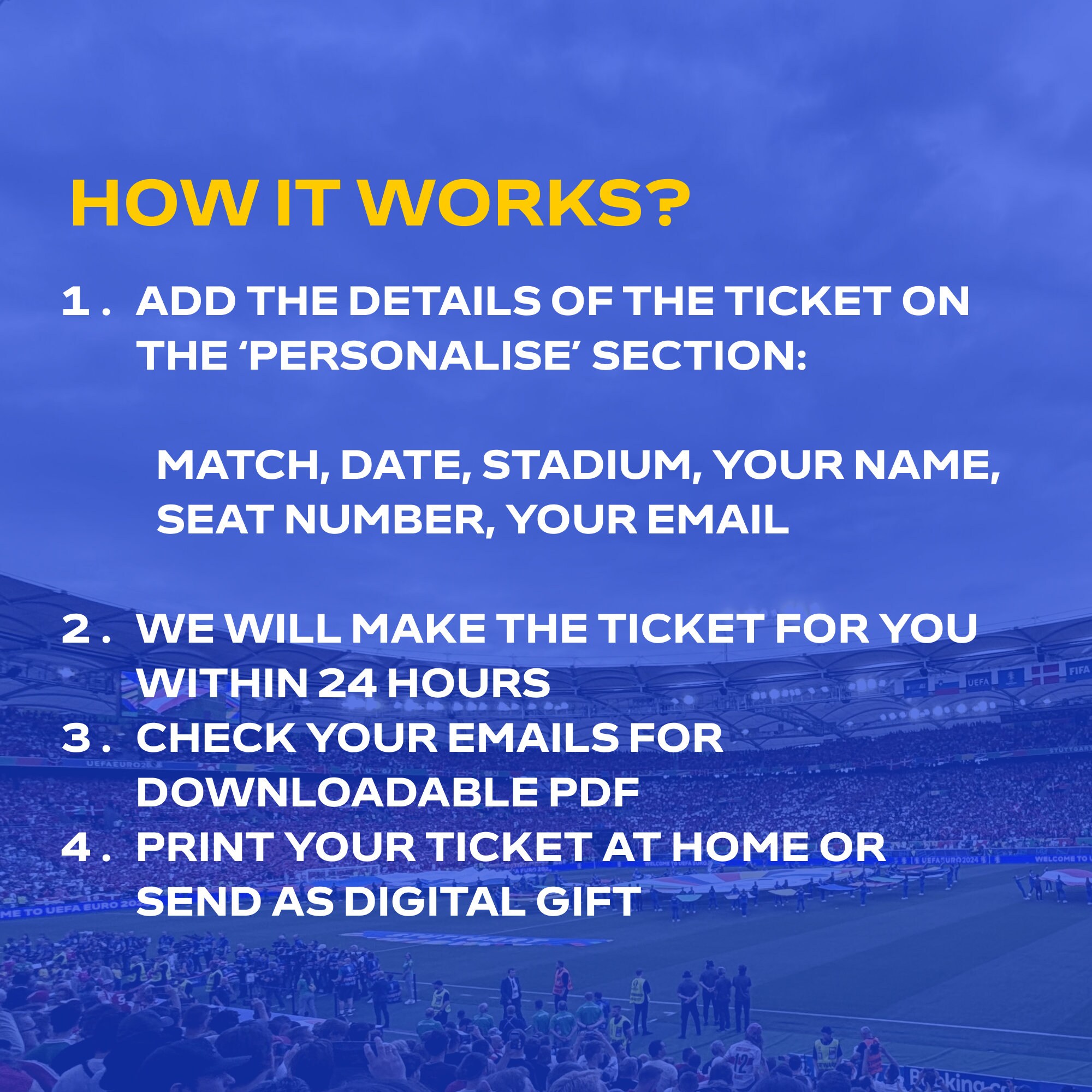Personalised EURO 2024 Ticket, Custom EUROS 2024 Tickets, Personalised ...