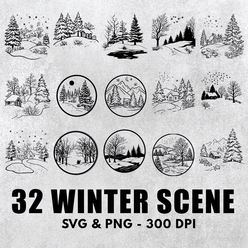 Winter Scene - Etsy