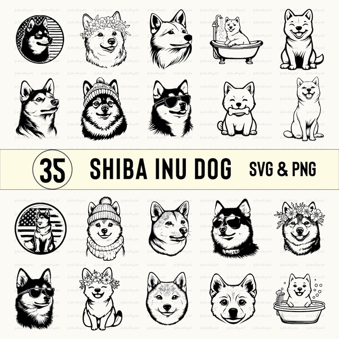 Shiba Inu Dog Svg Bundle, Shiba Inu Dog Silhouette, Shiba Inu Dog ...