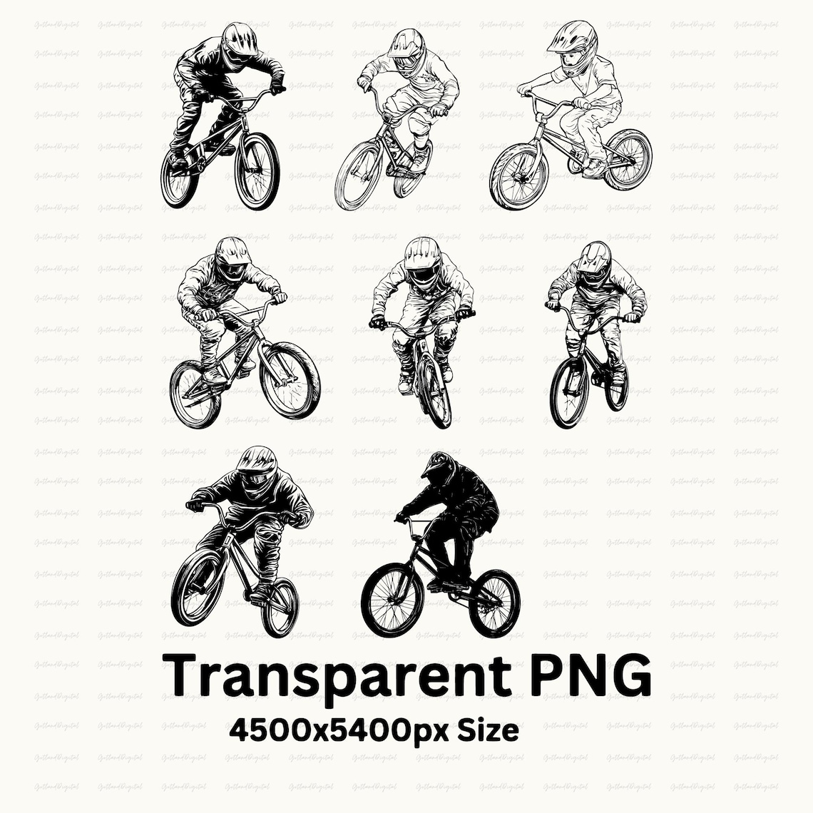 Bmx Bike Silhouette Bundle Svg, Bmx Bike Svg Vector Set, Bmx Bike ...