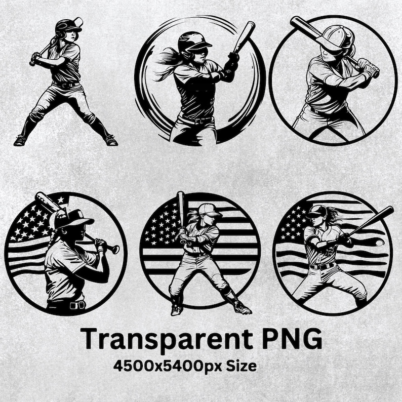 Softball Svg Png Bundle, Softball Vector Set, Softball Clipart ...