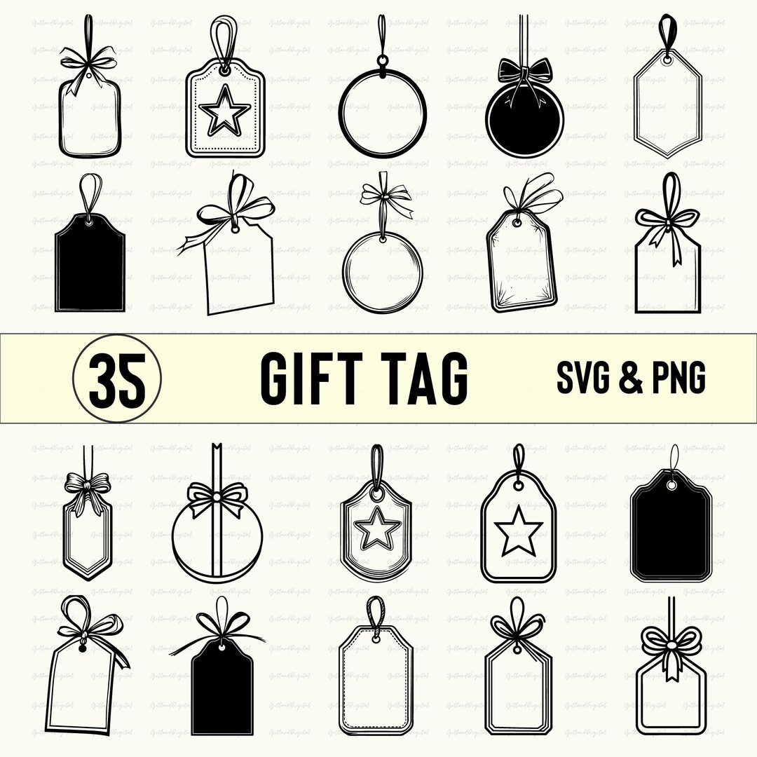 Gift Tag Svg Png Bundle, Gift Tag Clipart, Gift Tag Silhouette, Gift ...