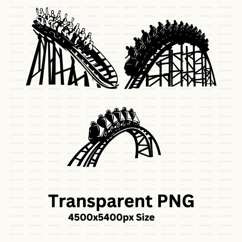 Roller Coaster Silhouette Bundle: SVG, PNG, Cricut Cut Files - Etsy