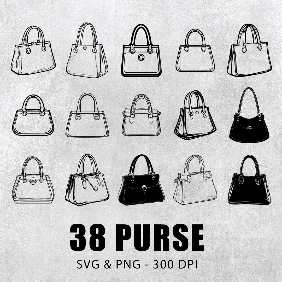 Purse Svg Bundle, Purse Vector Set, Purse Clipart, Purse Decal, Purse ...