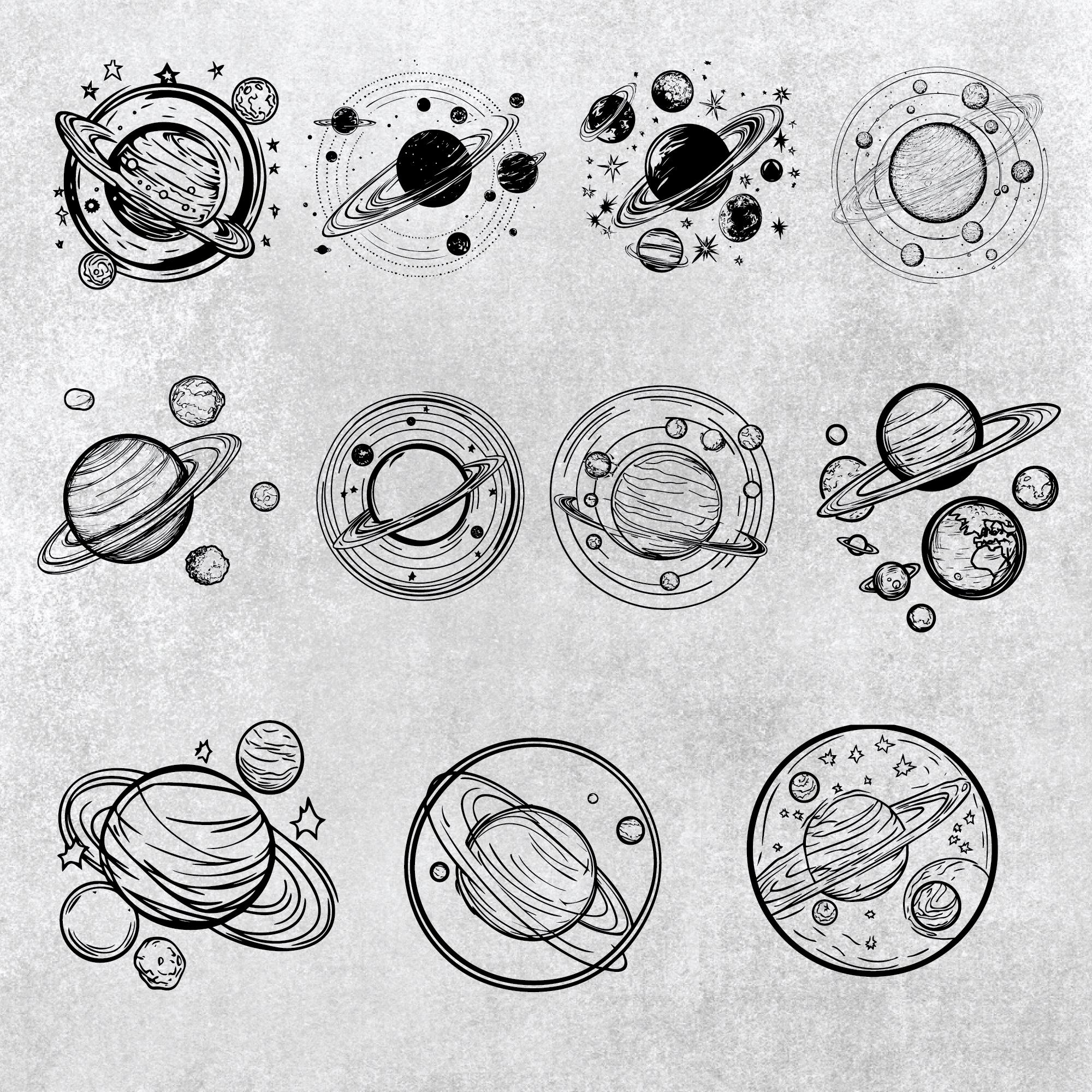 Solar System Svg Bundle, Solar System Silhouette, Solar System Clipart ...