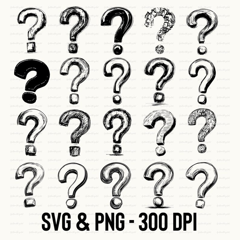 Question Mark Svg Bundle, Question Mark Silhouette, Question Mark ...