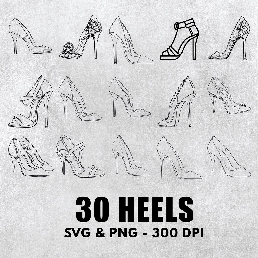 Heels Svg Bundle, Heels Silhouette Set, Heels Clipart, Heels Decal ...