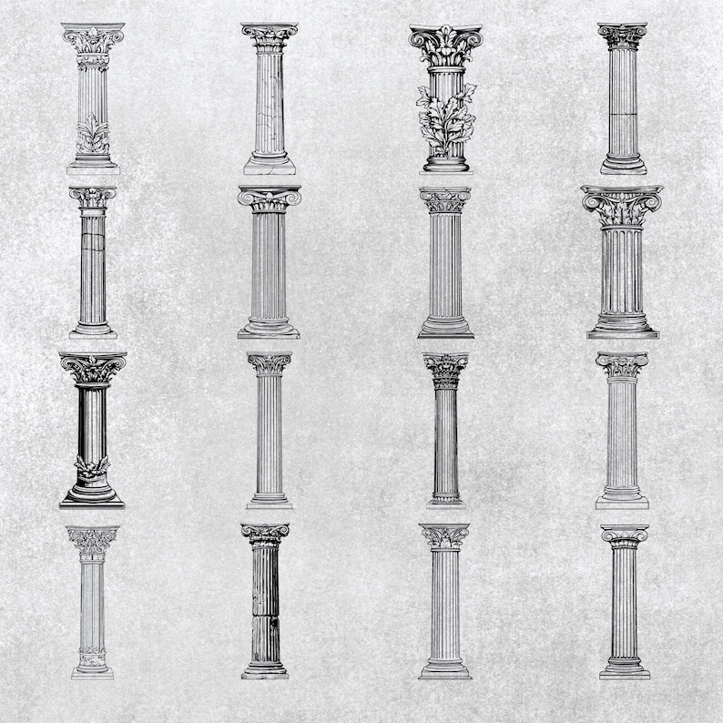 Ancient Column Svg Bundle, Ancient Column Silhouette, Ancient Column ...