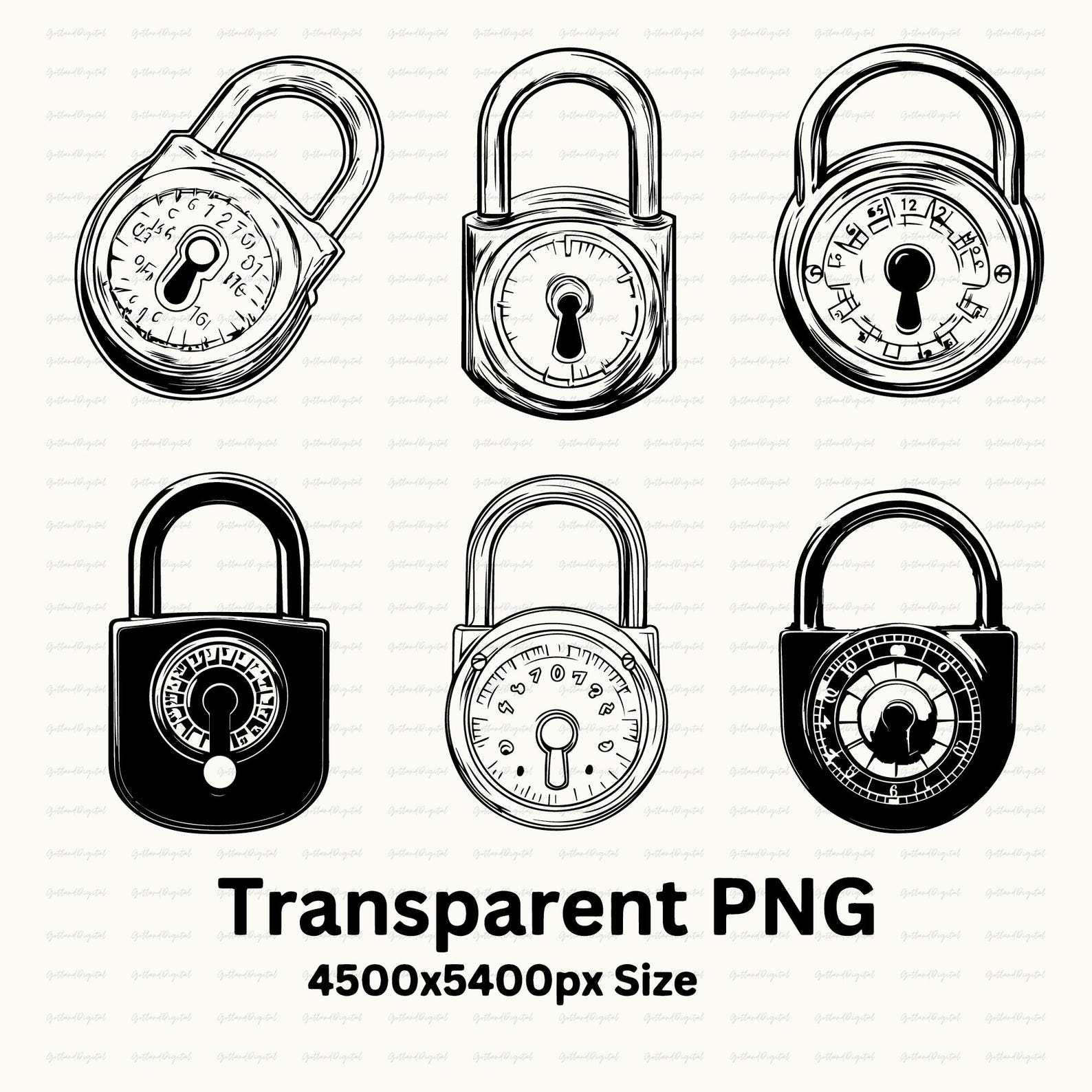 Combination Lock Svg Bundle, Combination Lock Silhouette, Combination ...