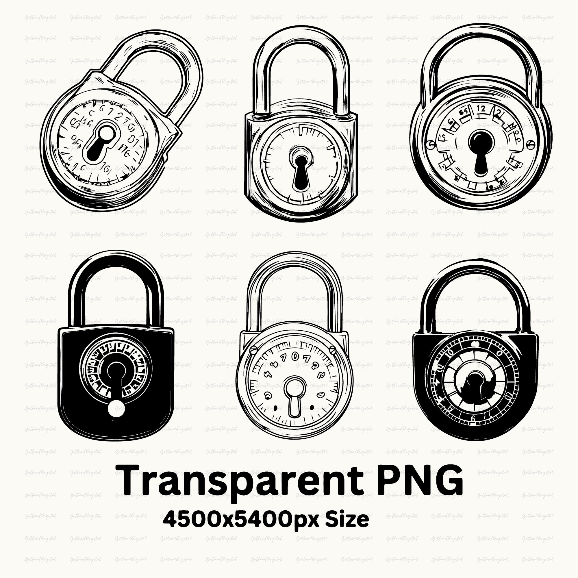 Combination Lock Svg Bundle, Combination Lock Silhouette, Combination ...