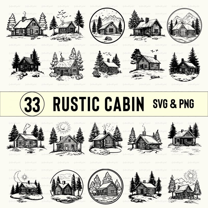 Cabin Svg - Etsy