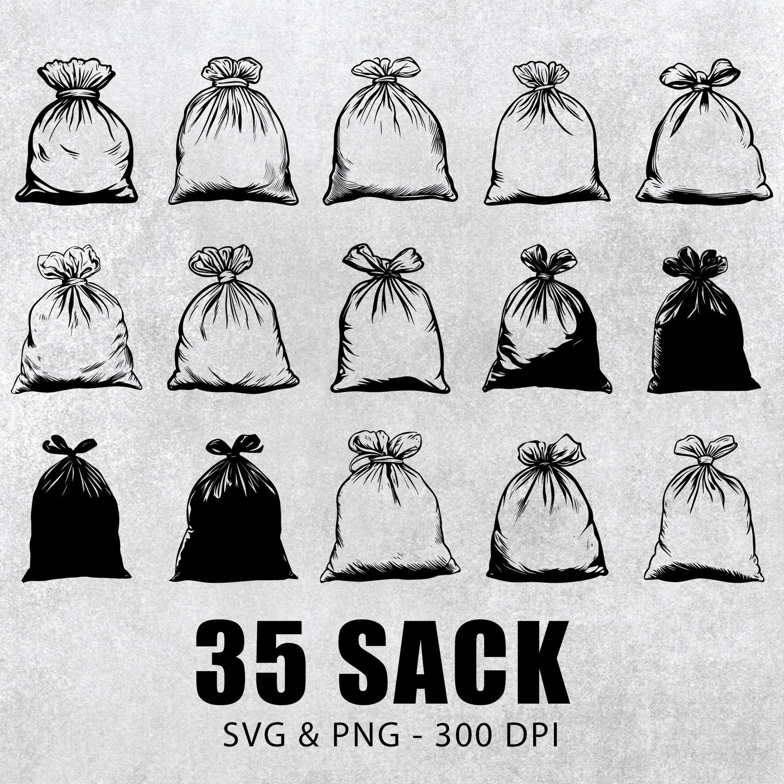 Sack Svg Bundle, Sack Vector Set, Sack Clipart, Sack Decal, Sack Art ...