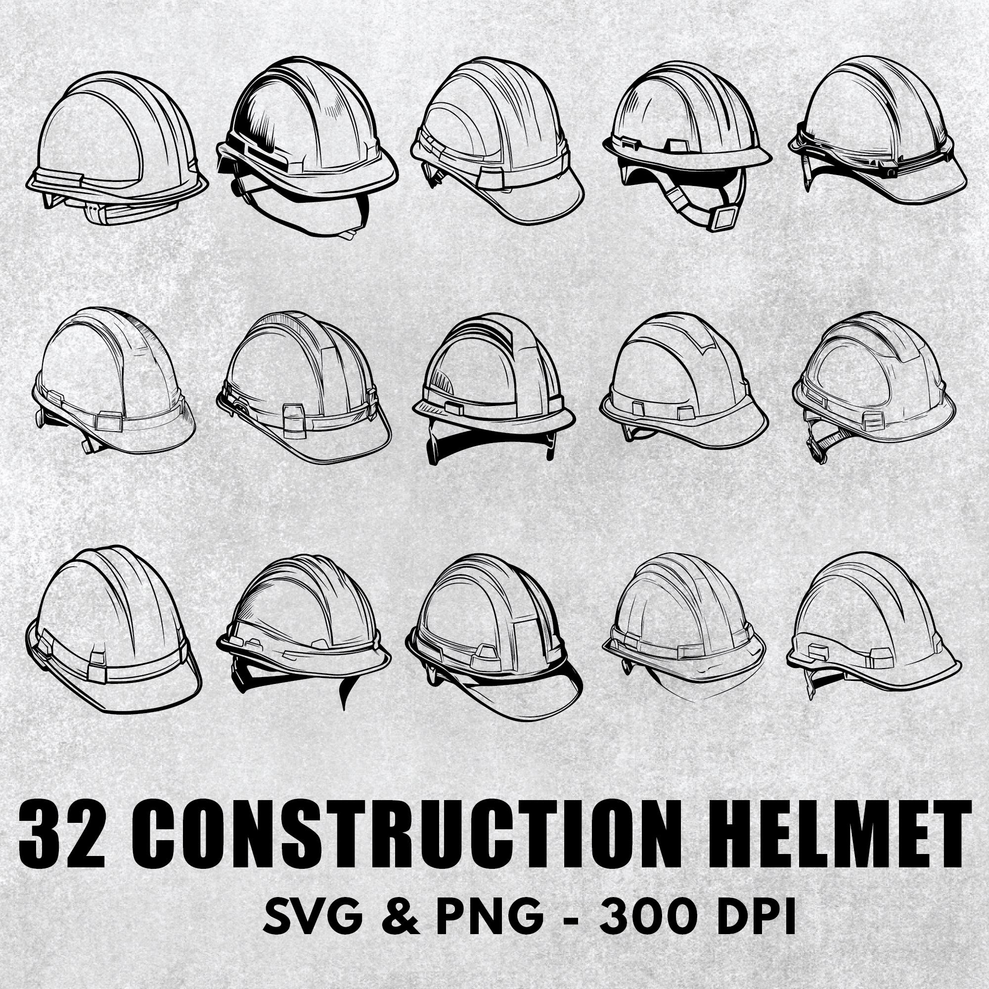 Construction Helmet Silhouette Bundle Svg, Construction Helmet Svg ...