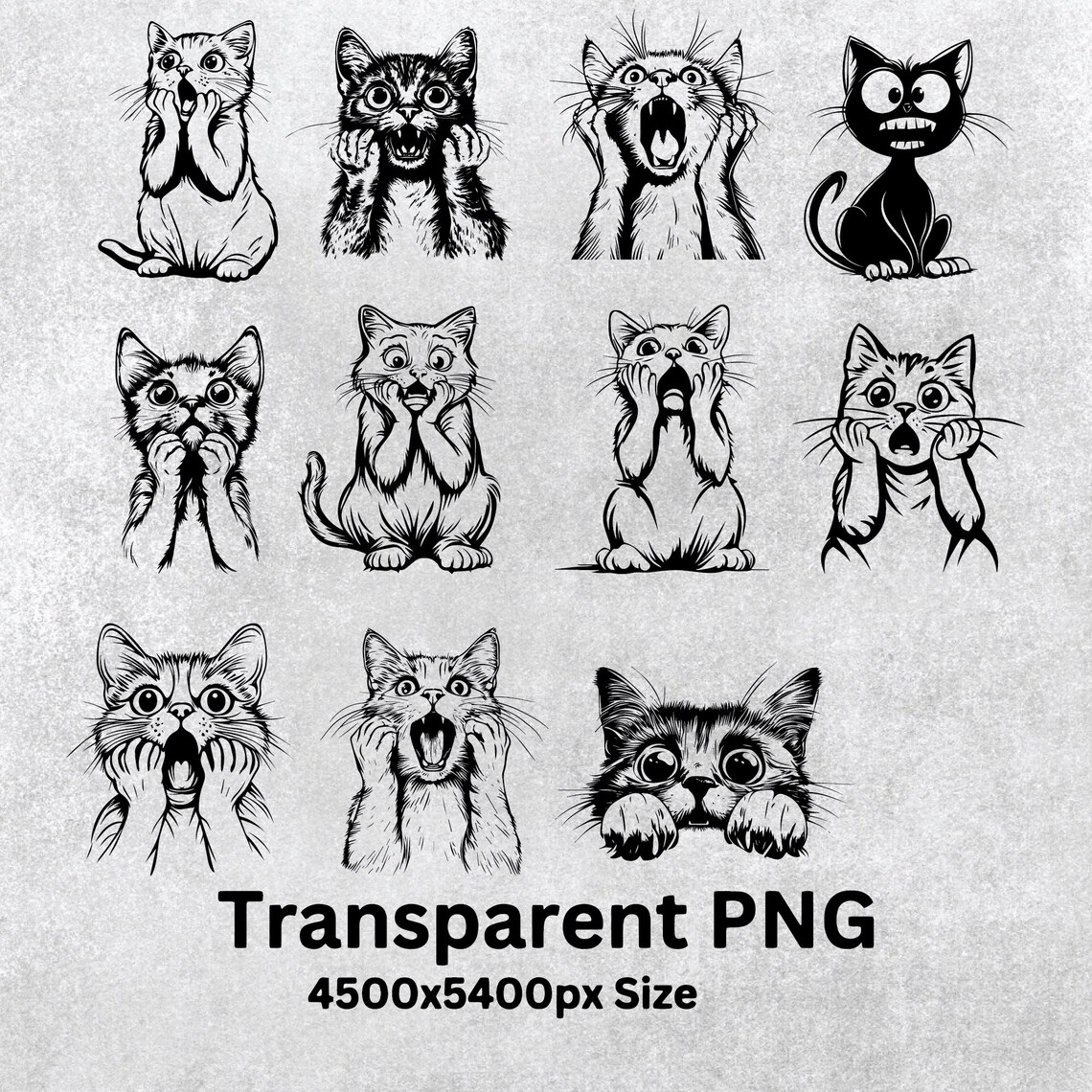 Scared Cat Svg Bundle, Scared Cat Vector Set, Scared Cat Clipart ...