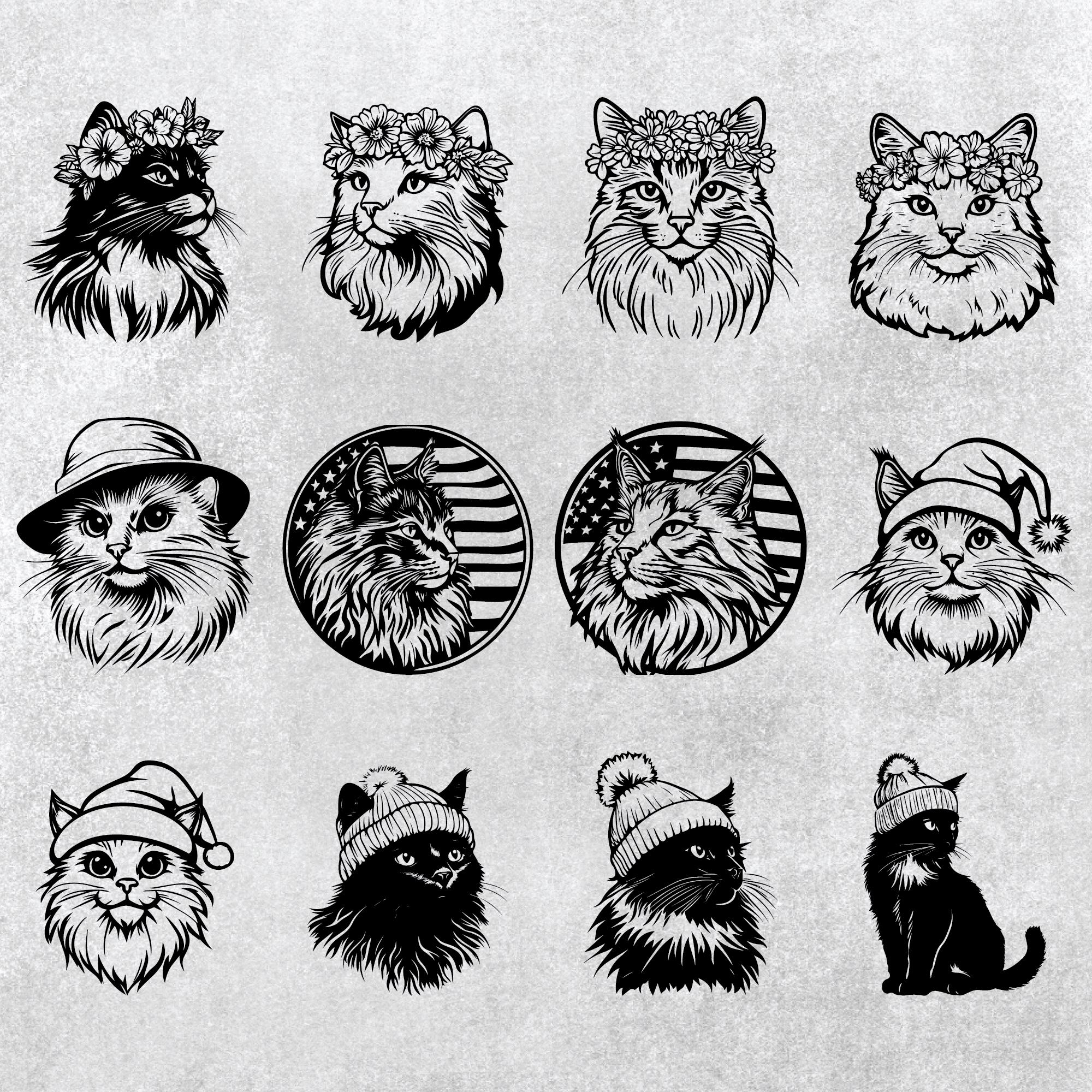Highlander Cat Svg Bundle, Highlander Cat Silhouette Png, Highlander ...