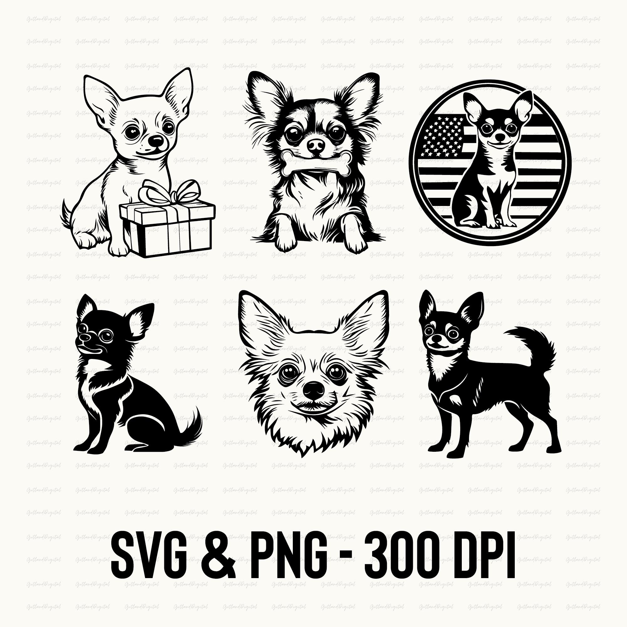 Chihuahua Dog Svg Bundle, Chihuahua Dog Silhouette Png, Chihuahua Dog ...