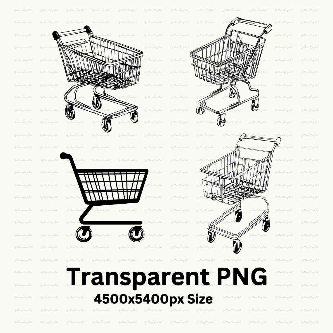 Shopping Cart SVG Bundle: Clipart, Vector, Decal (PNG) - Etsy