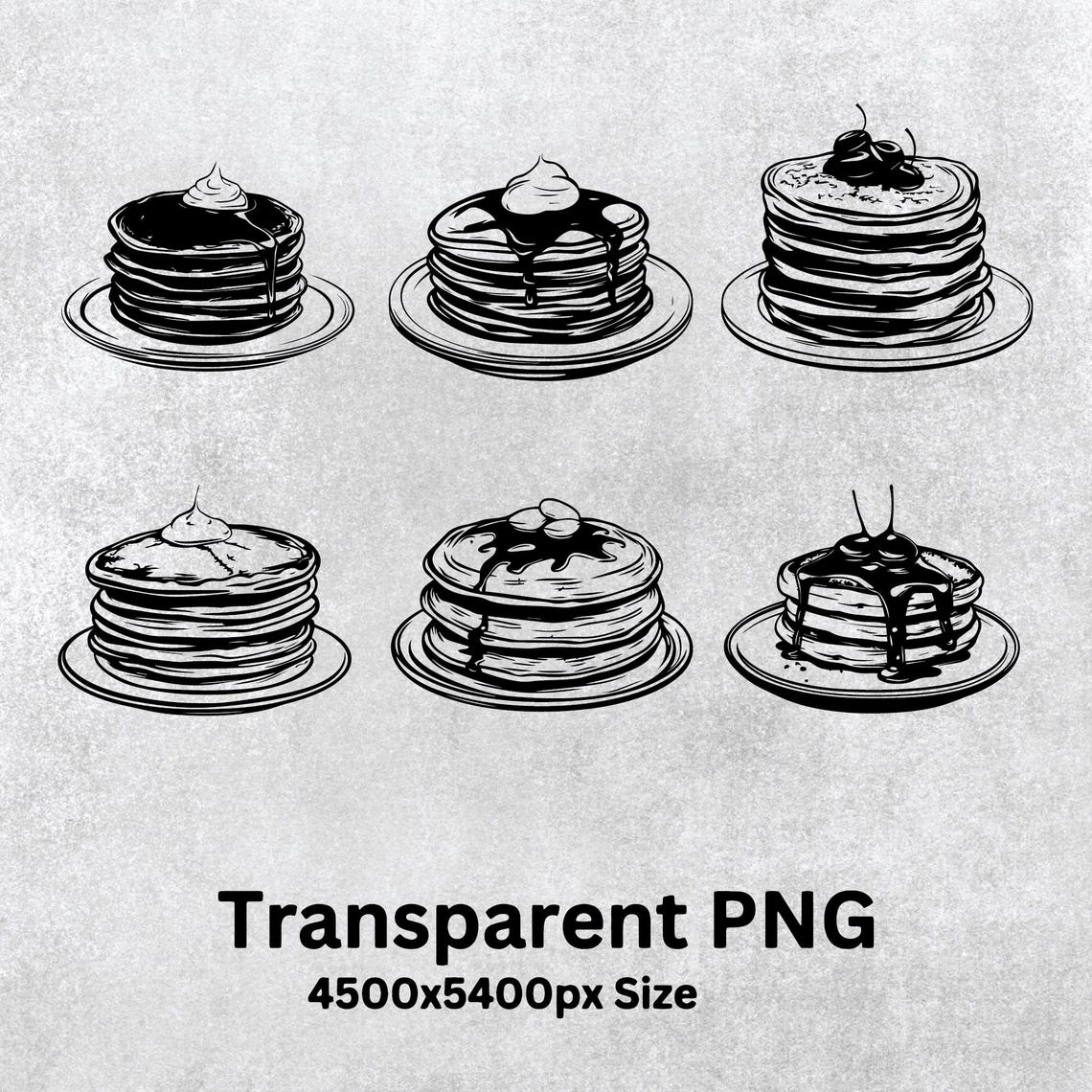 Pancake SVG Bundle: Clipart Silhouette PNG Set (300 DPI) - Etsy