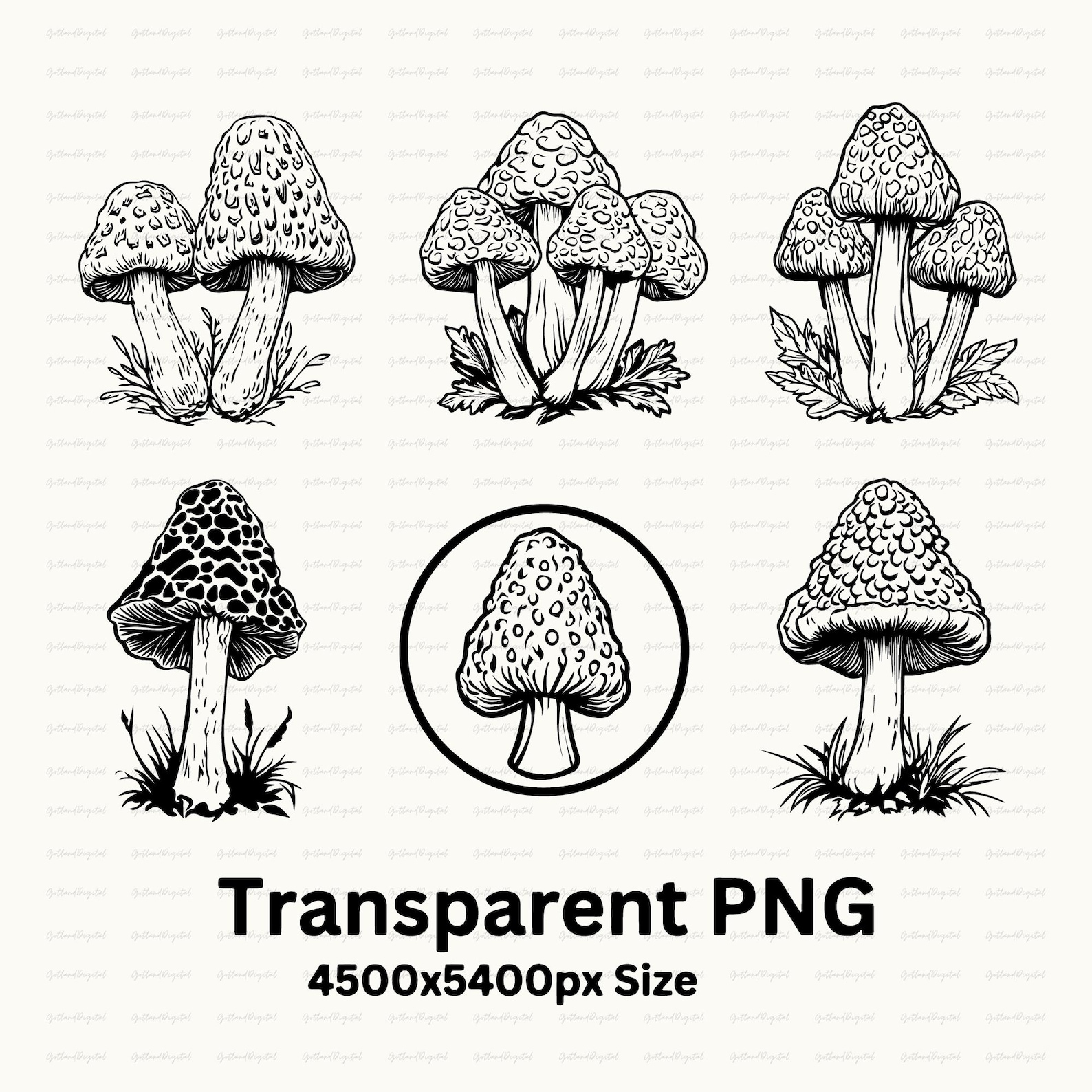 Morel Mushroom Svg Png, Morel Mushroom Clipart, Morel Mushroom ...