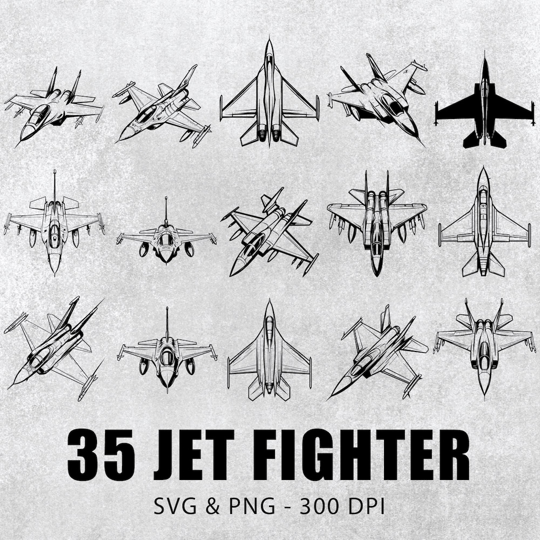 Jet Fighter Svg Bundle, Jet Fighter Vector Set, Jet Fighter Clipart ...