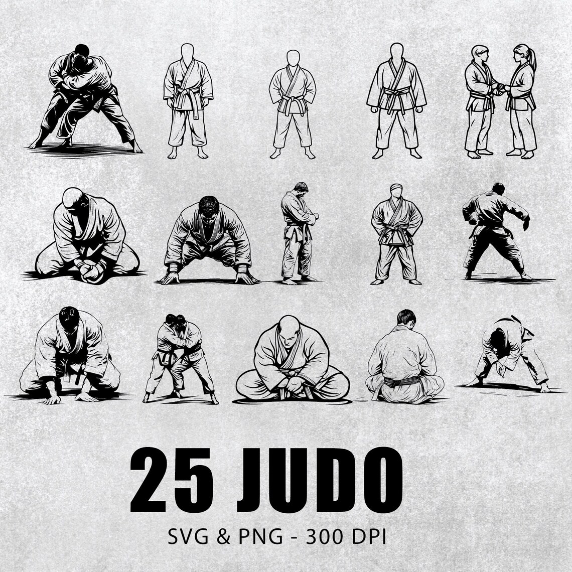 Judo Silhouette SVG Bundle: Clipart, Decal, Logo (PNG, Cricut Files) - Etsy
