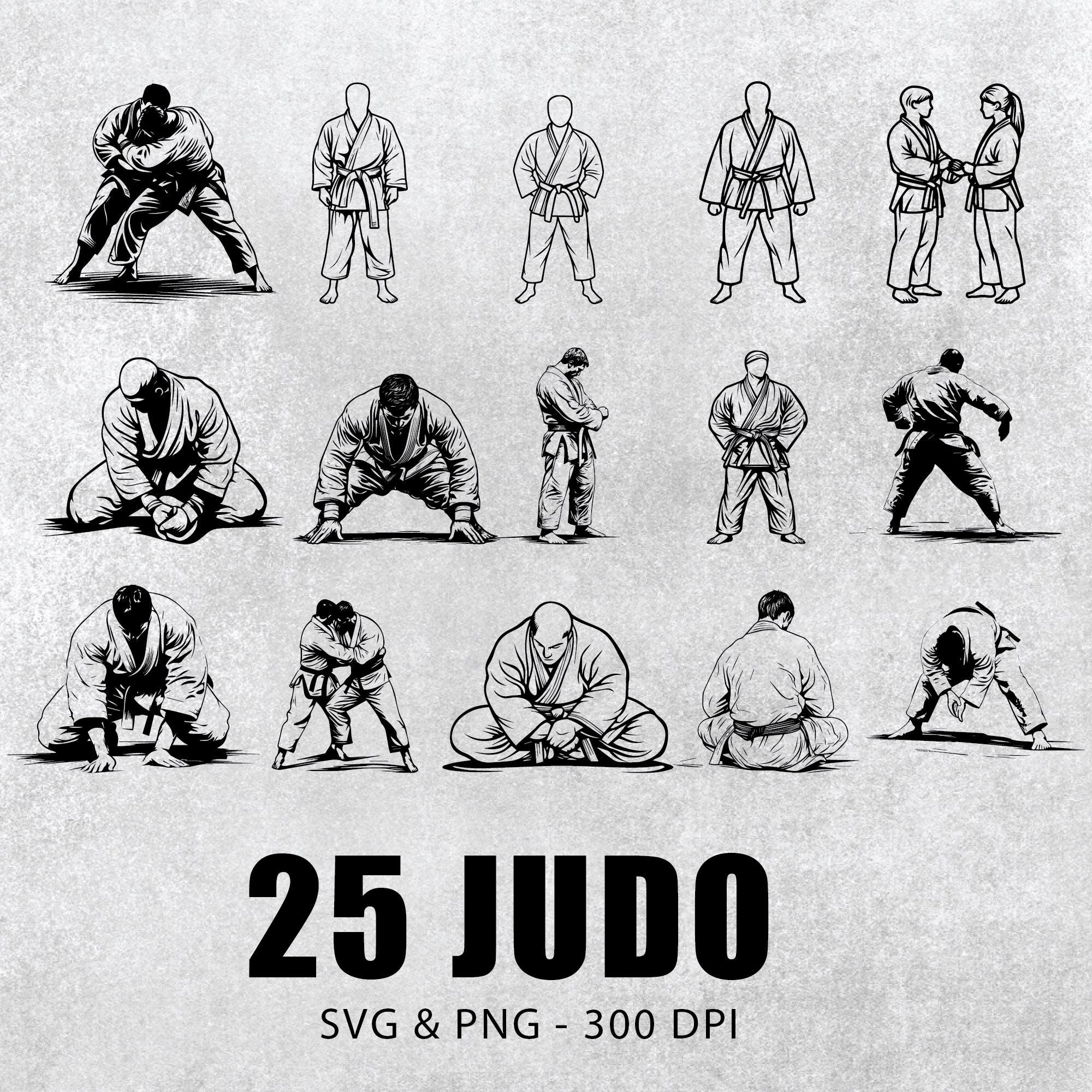 Judo Silhouette SVG Bundle: Clipart, Decal, Logo (PNG, Cricut Files) - Etsy