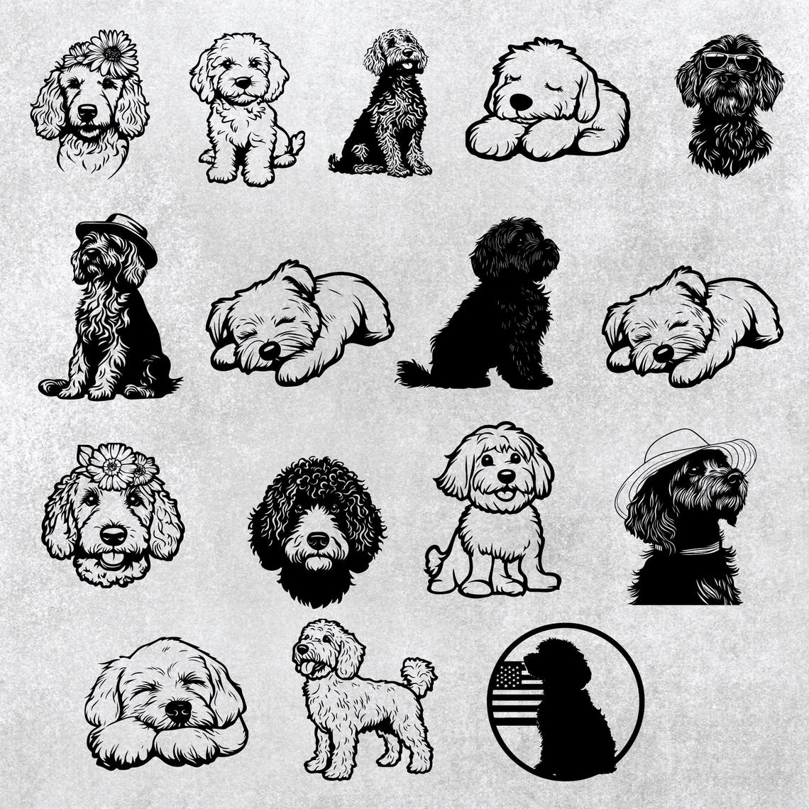 Whoodle SVG Bundle: Dog Clipart, Vector Graphics (PNG, Cricut) - Etsy