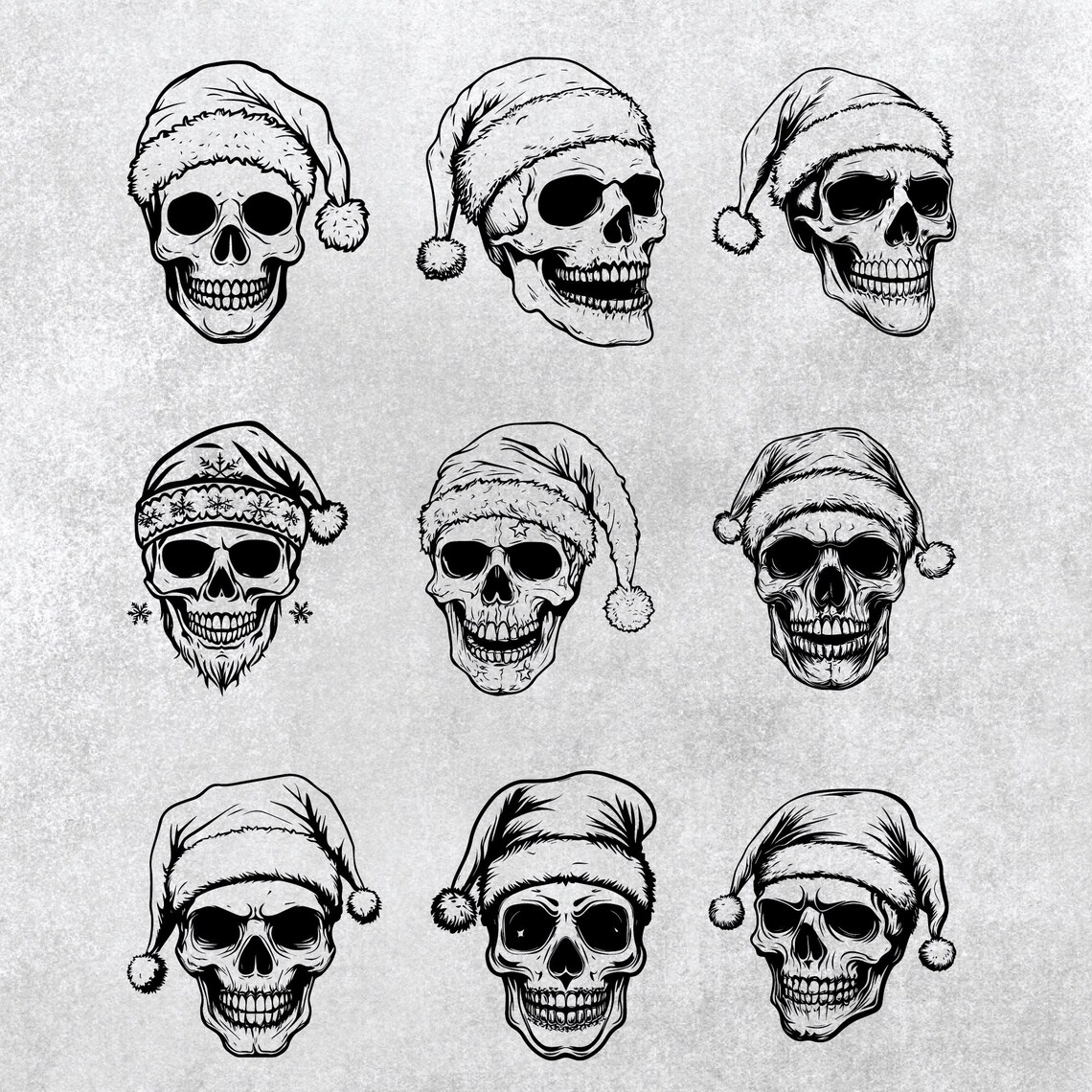 Christmas Skull Bells Svg Bundle, Christmas Skull Bells Silhouette ...