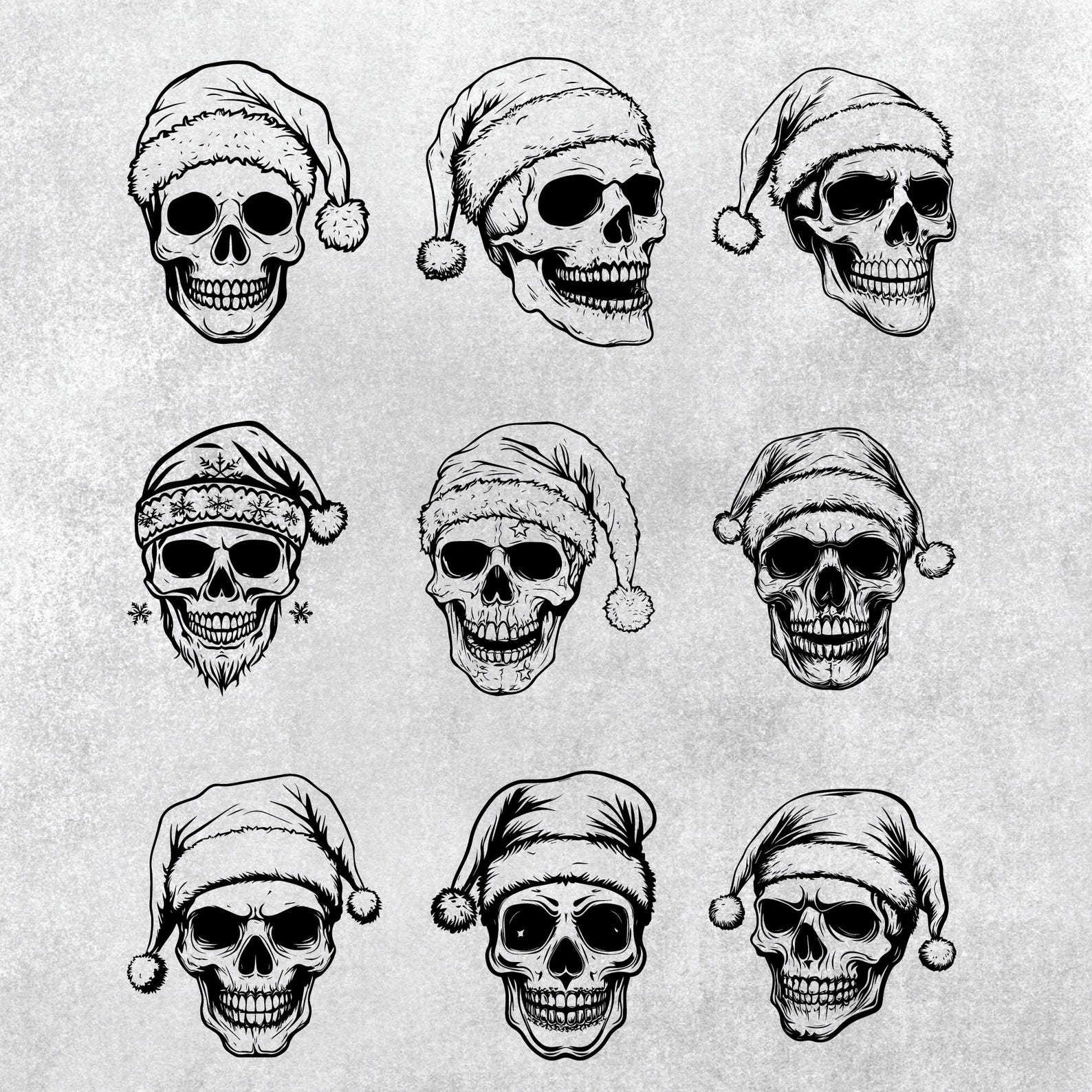 Christmas Skull Bells Svg Bundle, Christmas Skull Bells Silhouette ...