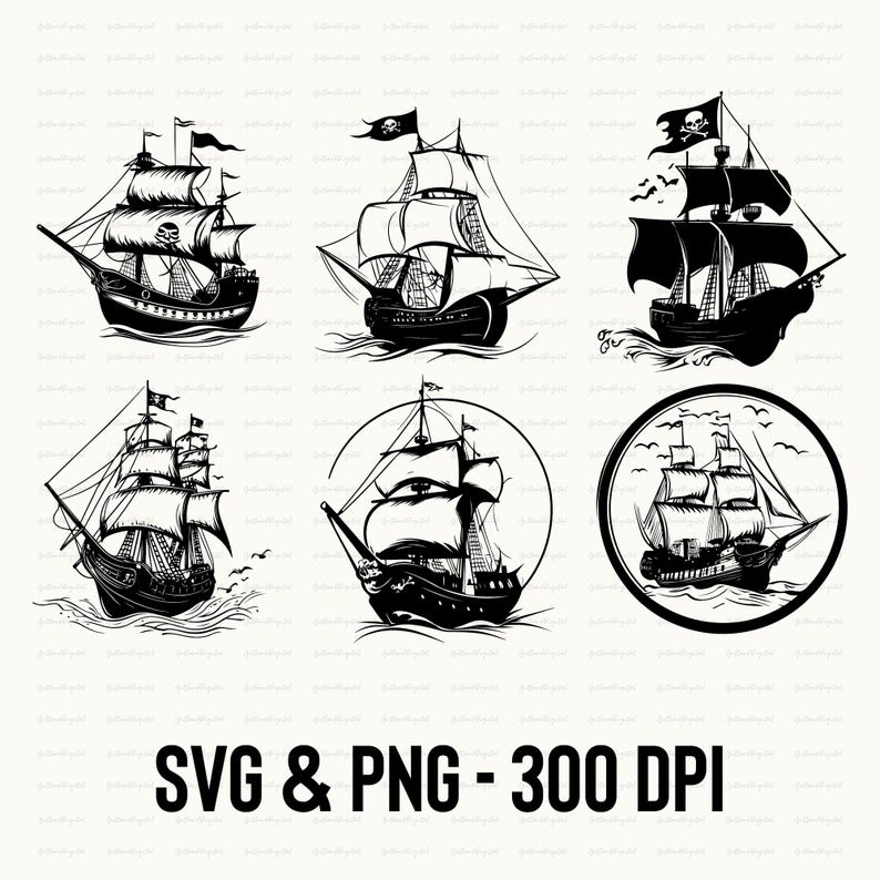 Pirates Ship SVG PNG Bundle, Pirates Ship Clipart, Pirates Ship ...