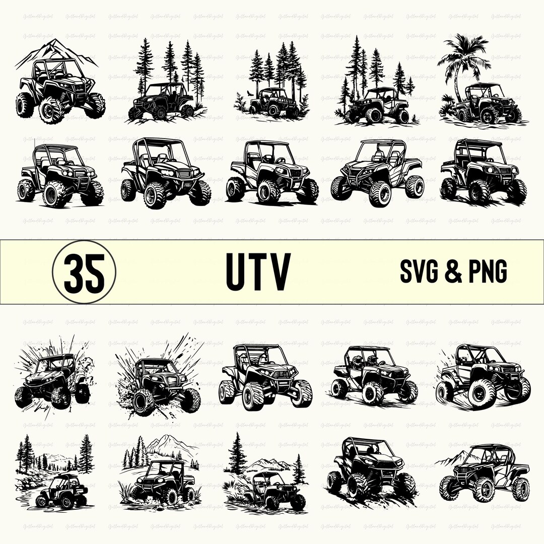 UTV Motor Bike Clipart: Silhouette Vector Designs (SVG, PNG) - Etsy