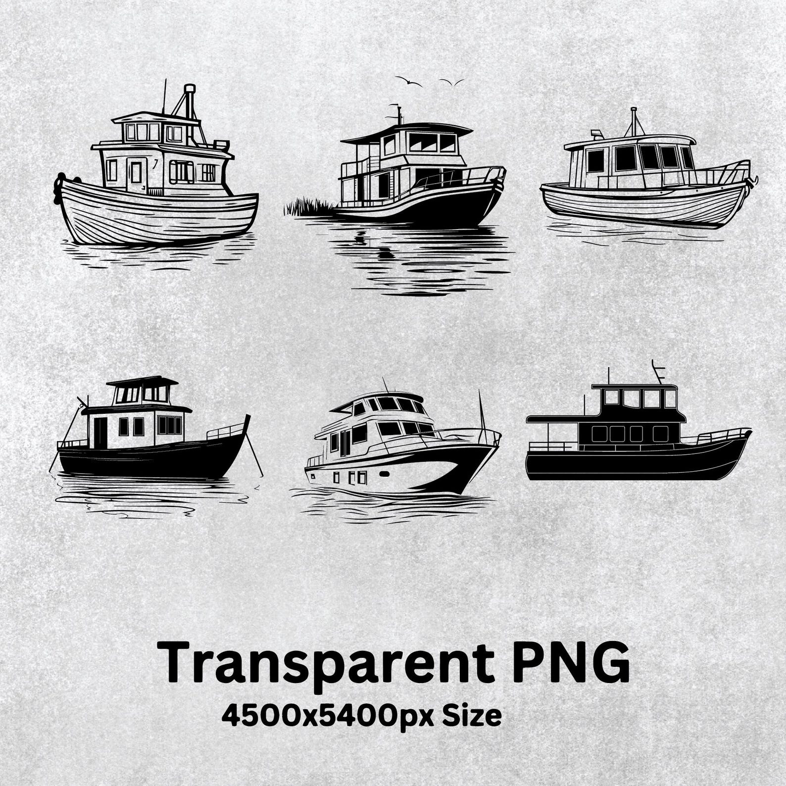 House Boat SVG Bundle: Clipart Vector Set (PNG, SVG) - Etsy
