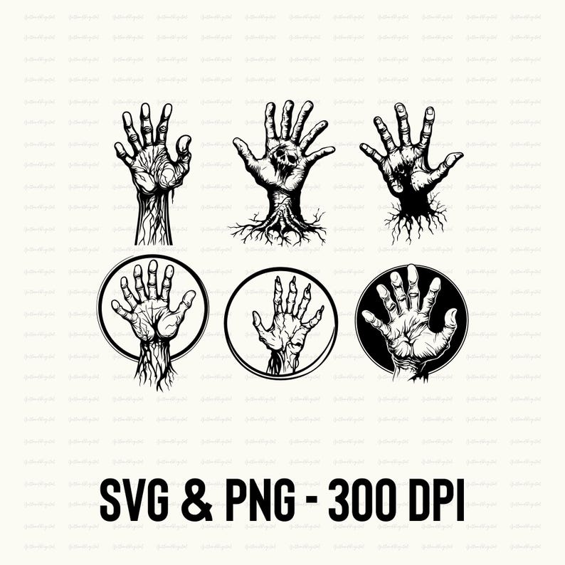 Zombie Hand Svg Png Bundle, Zombie Hand Clipart, Zombie Hand Silhouette ...
