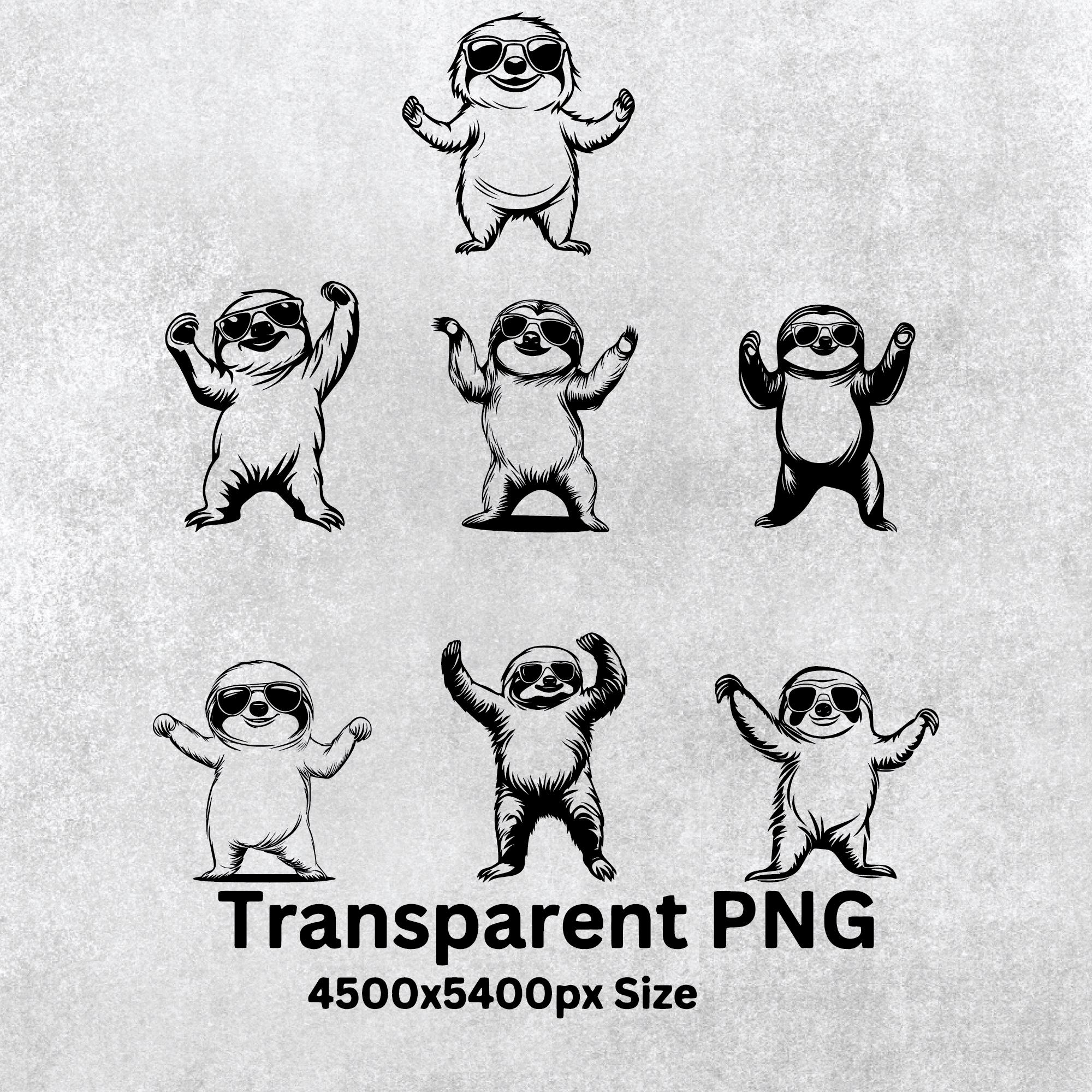 Cute Sloth Dancing Svg Png Bundle, Cute Sloth Dancing Silhouette, Sloth ...