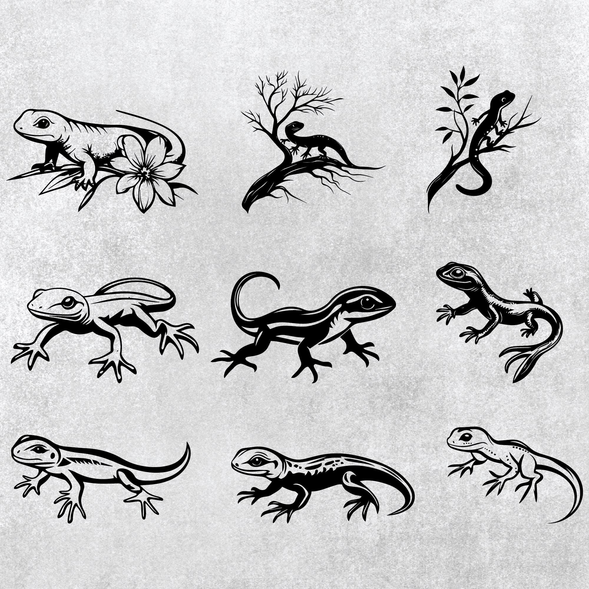 Salamander Clipart: Silhouette Vector Decal (SVG, PNG) - Etsy
