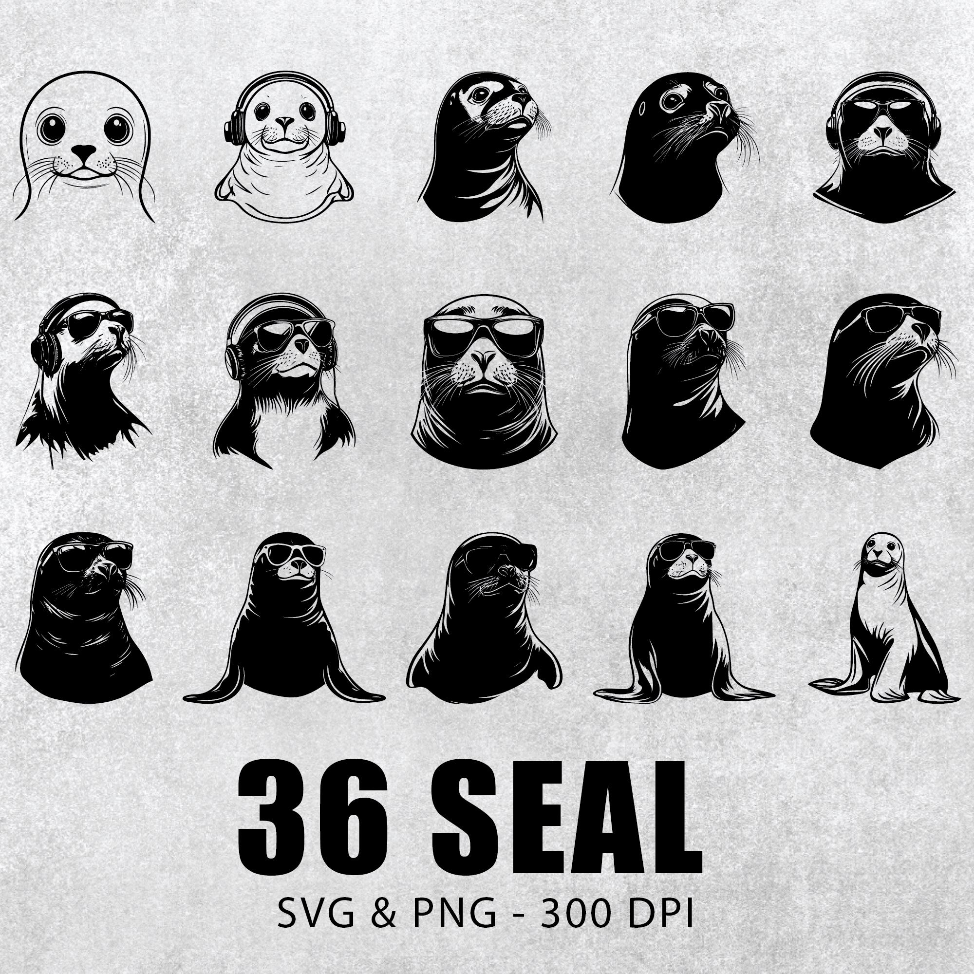 Seal Svg Png, Seal Clipart, Seal Silhouette, Seal Decal, Seal Vector ...